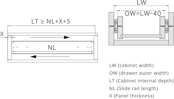 Heavy Duty Two Way Drawer Slides - DS2576 | Best Slide Suppliers
